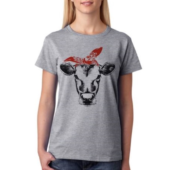 Tops | Pin Up Cow Tshirt | Poshmark